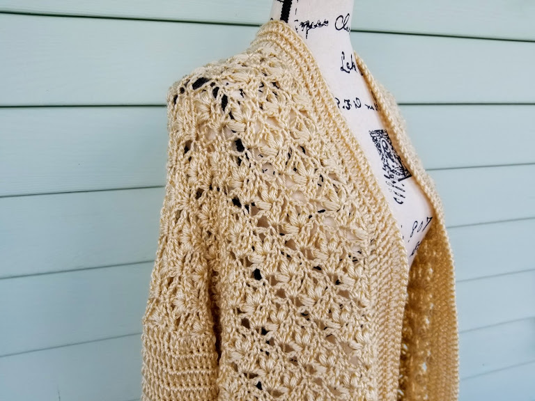 Fleur-de-lis Cardigan - Free Crochet Pattern
